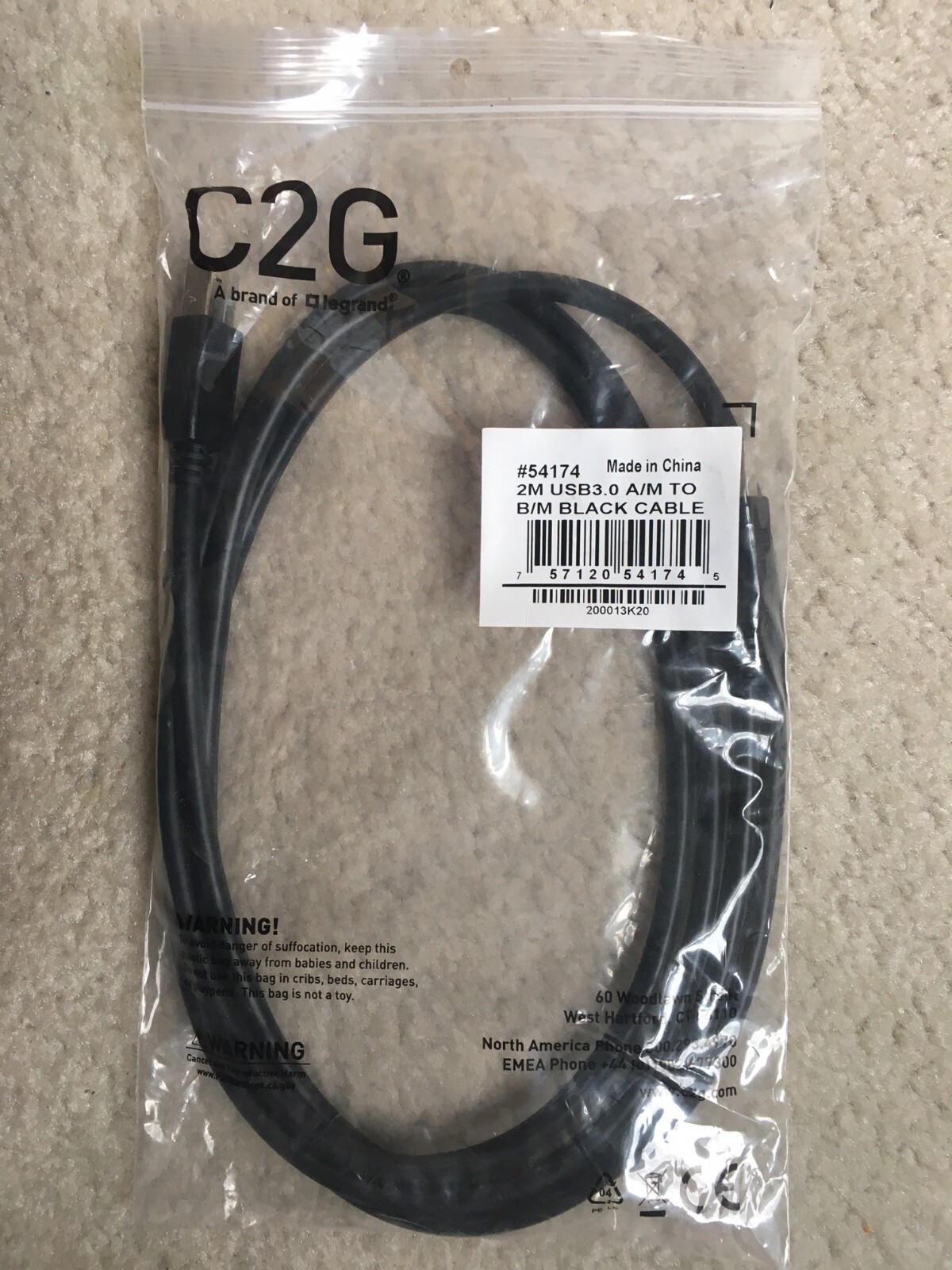 Cables to Go 54174 C2G USB 3.0 SuperSpeed a B Cable M/m for sale online ...