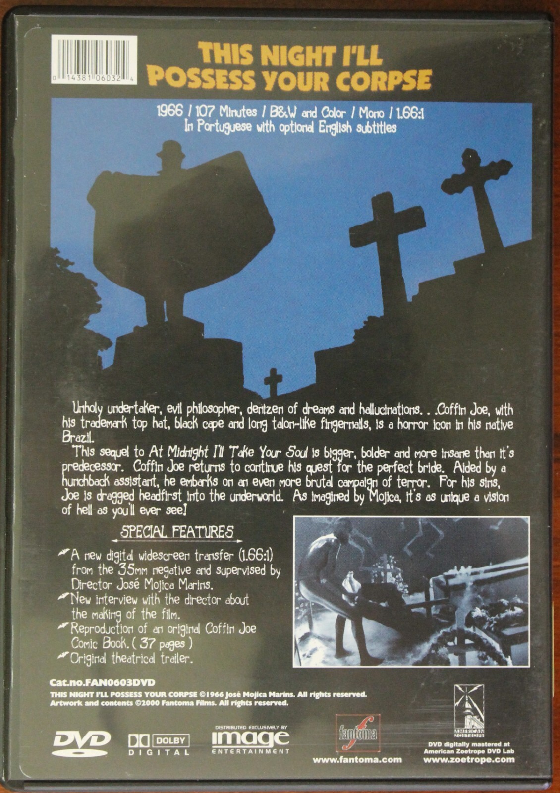 Coffin Joe: This Night I'll Possess Your Corpse (DVD) W/INSERT+COMIC/LN ...