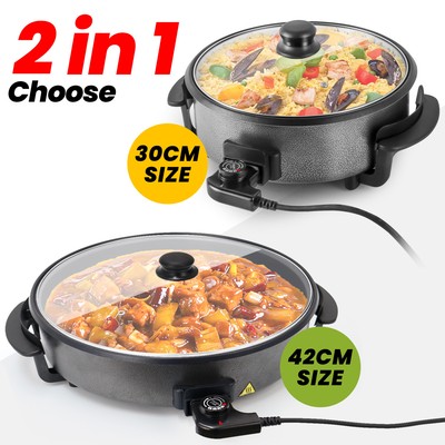 SUPERLEX 30-42CM Multi-Cooker Frying Pan Slow Cooker Skillet Extra ...