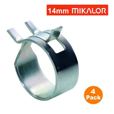 4 x 14mm Mikalor W1 Self Clamping Spring Hose Clips Silicone Pipe Air ...