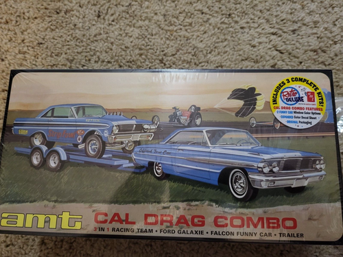 AMT 1/25 Cal Drag Combo 64 Galaxie AWB Falcon & Trailer Model Kit ...