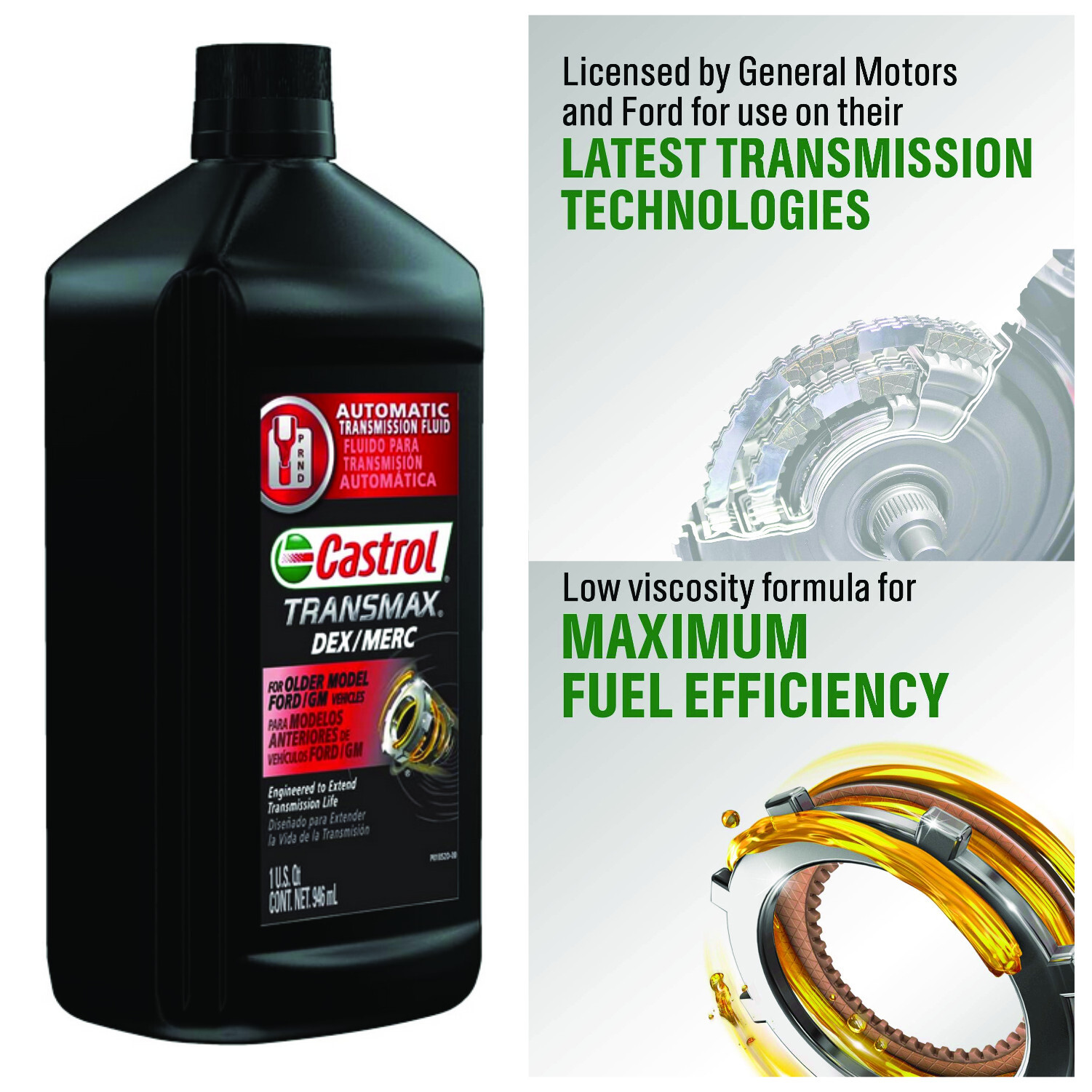 Castrol 06822 Transmax Dexron VI Automatic Transmission Fluid 1 Quart ...