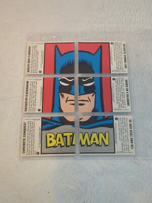 1966 TOPPS BATMAN (1989 reissue) BLUE BAT 6 Cards BATMAN PUZZLE NEAR ...