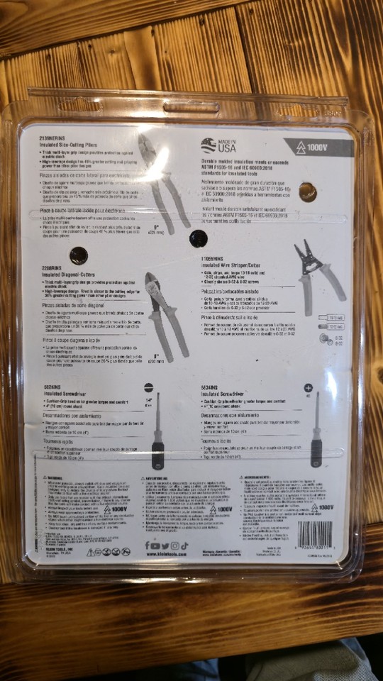 Klein Tools 1000V 5-Piece Insulated Tool Kit Safety 9415R ((read ...
