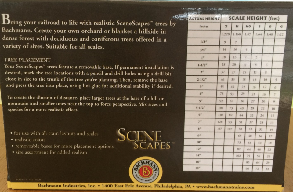 OO / HO gauge Bachmann Scene Scapes boxed 32307 Deciduous & 32010 Aspen ...