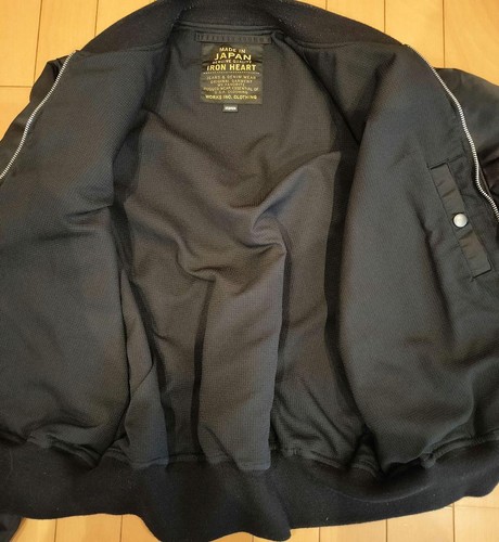 IRON HEART Flight Jacket BLACK Size M Good condition Made in Japan ...