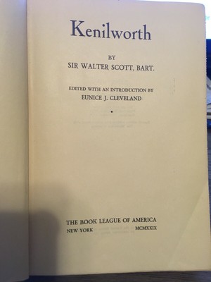 1929 Special edition Kenilworth by Sir Walter Scott HC | eBay