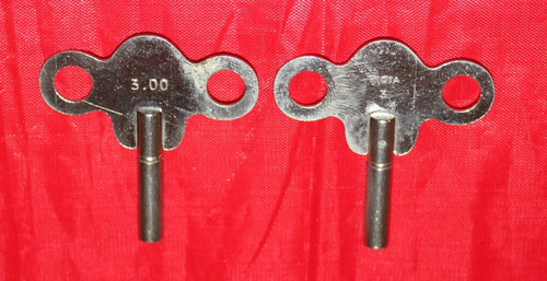 Clock winding keys 1/8" sq. open 1.75"Lx1.75"W Marked: 3.00 India Lot ...