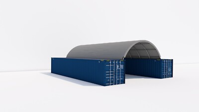 20W-40L-6.5H(ft) Shipping Container Roof Quonset Hut Shed Hoop Barns ...