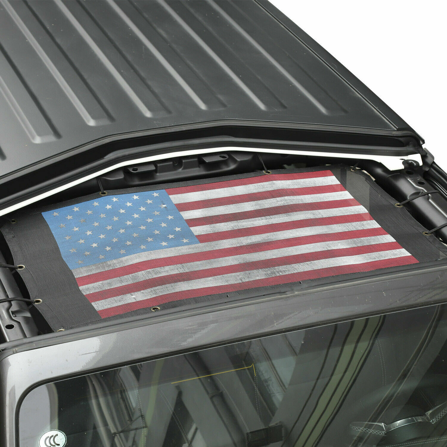 US Flag Sunshade Front Mesh Top Half Cover For Jeep Wrangler JL 2018 ...