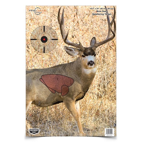 PREGAME Mule Deer Splattering Targets w/Vitals, Full Color 16.5" x 24 ...
