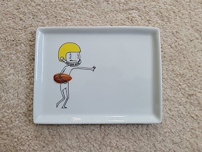 Crate & Barrel CB2 OLIVER FOOTBALL APP 2012 Rectangle Appetizer Plate 6 ...