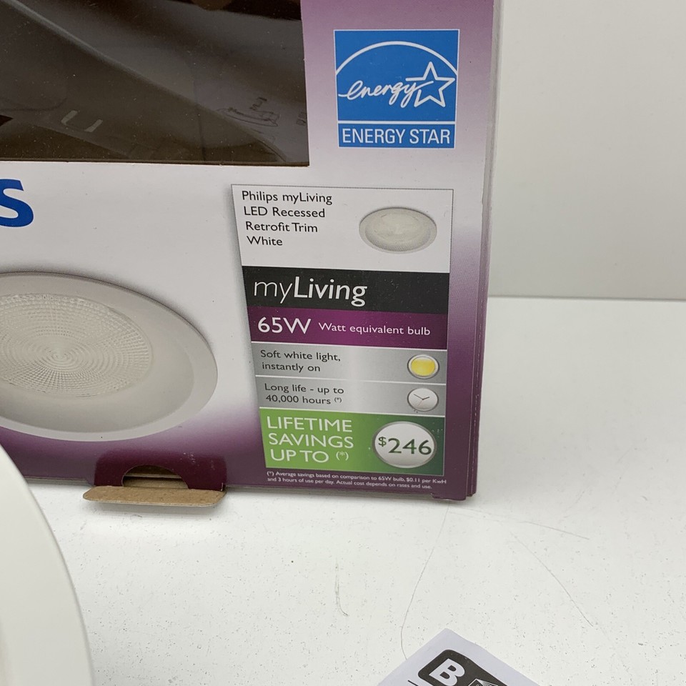 (6-Pack) Philips LED Recessed Retrofit Trim for 6" Cans, Prism Lens ...