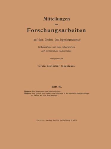 Forschungsarbeiten Auf Dem Gebiete Des Ingenieurwesens Ser.: Die ...