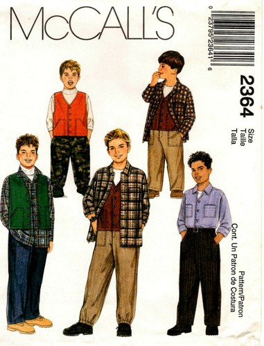 McCalls 2364 Vest Shirt Pants Boys Sewing Pattern Uncut | eBay