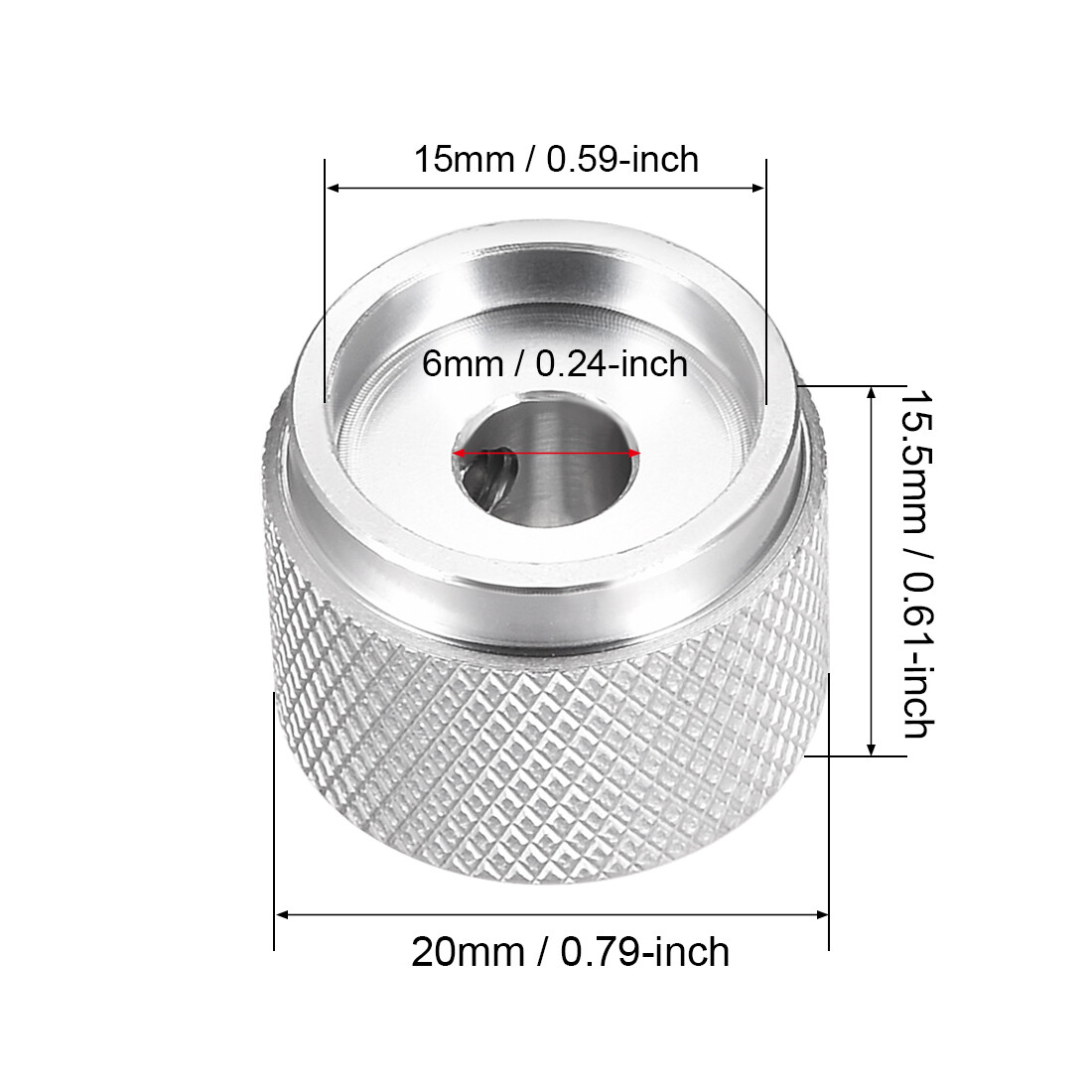 Stereo Knob, 20*6*15.5 mm Aluminium Alloy, Volume Control Knobs, Sliver ...