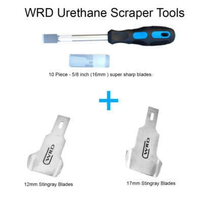 WRD B16 Urethane Scraper Tools, 12mm & 17mm Stingray Blades, Japaneese ...