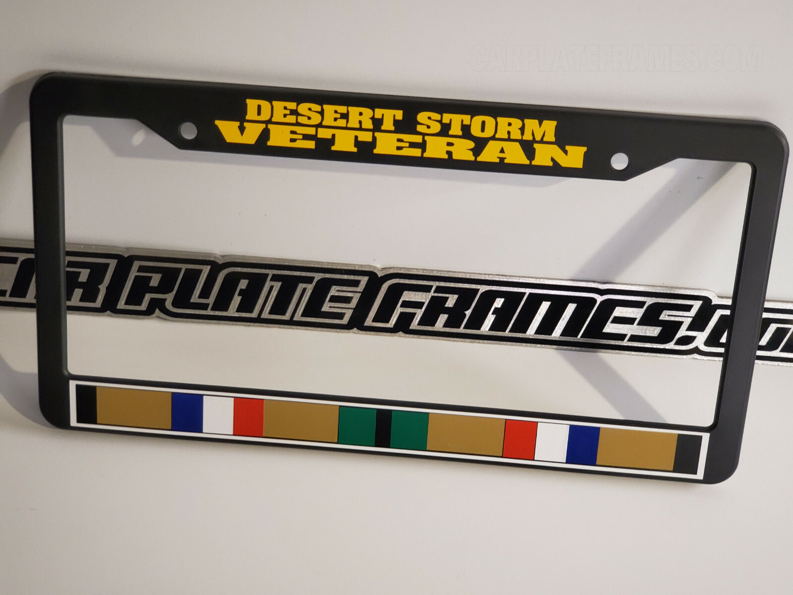 DESERT STORM VETERAN war service ribbon medal war License Plate Frame ...