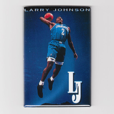 LARRY JOHNSON / LJ - 2" x 3" POSTER FRIDGE MAGNET costacos knicks ...