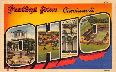 Cincinnati Ohio Large Letter Postcard 1940 | eBay