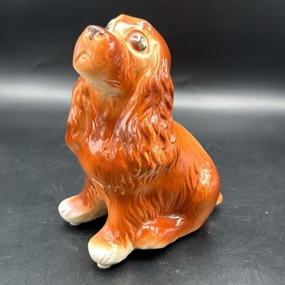 Vintage Cocker Spaniel Puppy Dog Sitting Porcelain Figurine Collectible ...