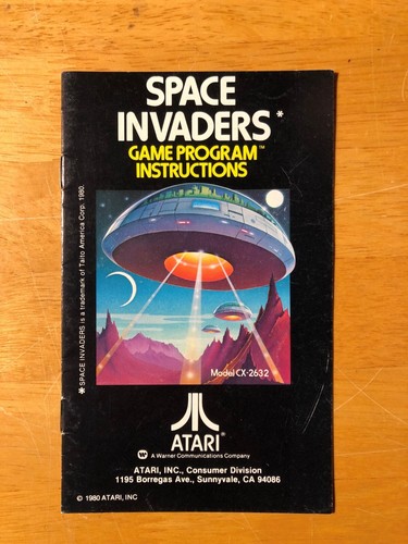Atari 2600 Manual Space Invaders | eBay
