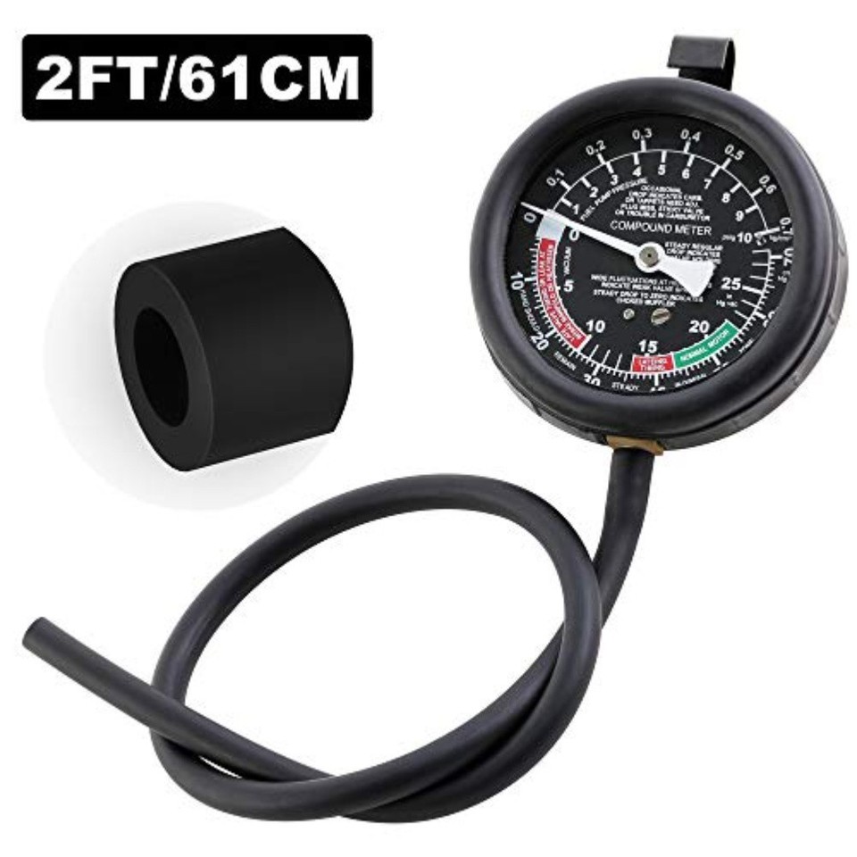 Fuel Pump Vacuum Tester Gauge Kit with Multiple Fittings for Carburetor ...