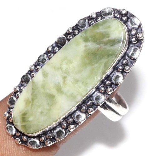 925 Silver Plated Larsonite Ring Handmade Gemstone Jewelry Size US 12 ...