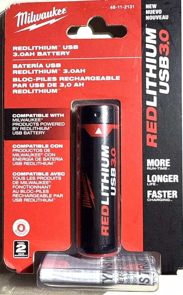 Milwaukee 48-11-2131 Fast-Charging RedLithium 3.0AH USB Rechargeable ...