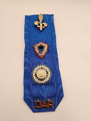 DAR NSDAR STATE OF LOUISIANA 4 pins brooch Sparkly Rafaelian Patriotic ...