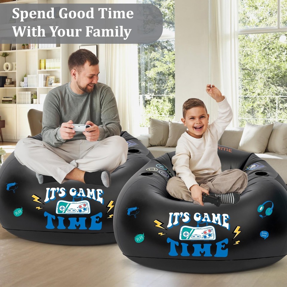 Inflatable Gaming Chair for Kids, Floor Bean Bag Chair for Teens - Boys ...