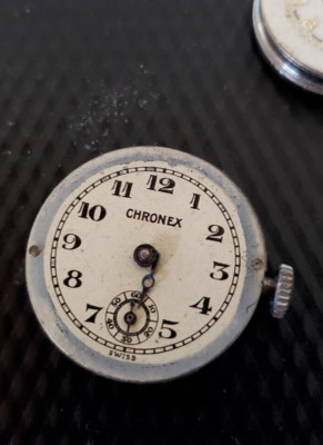 Vintage 20's 30's Chronex Men's Deco Watch Movement Dial White w/ black ...
