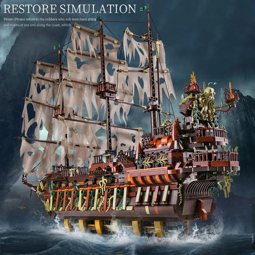 Pirate Ship Building Blocks Flying Dutchmans Boat Construction Kit ...