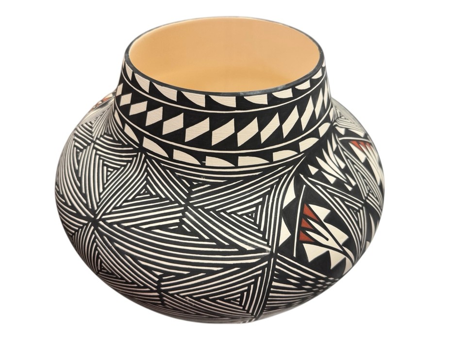 Native American Pottery Acoma Southwest Home Decor Hand Painted Mona ...