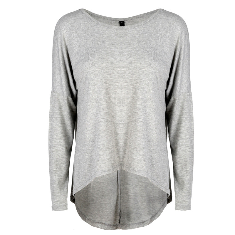 Women's Plain Loose Fit Draped Oversized T Shirt Batwing Slouch Top 8 ...