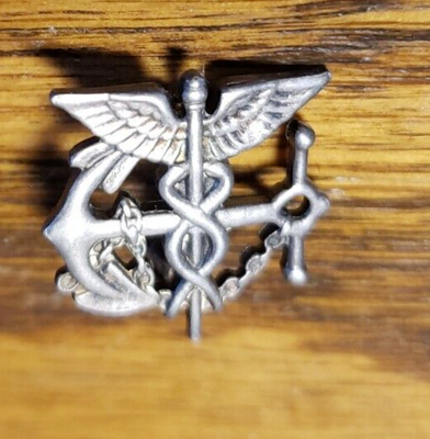 Navy Caduceus Silver