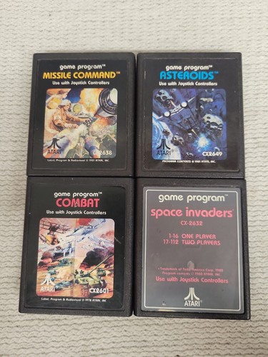 Atari Games Space Invaders Combat Asteroids Missile Command Set Of 4 ...