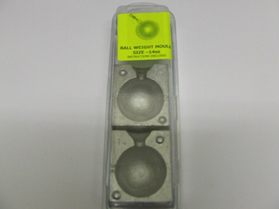 CANNON BALL WEIGHT MOLD 6+8oz 10oz 12oz 14oz LEAD BALL BOAT WRECK LURE ...