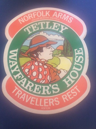 Huge Vintage Beer Mat Advertising Tetley Pubs Hollow Meadows Horton ...