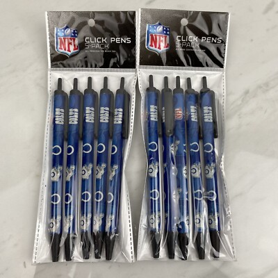 2 NFL Indianapolis Colts Click Pens 5-Packs Black Ink NEW | eBay