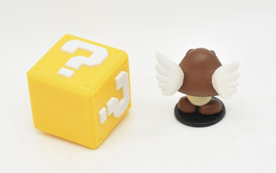 Super Mario Bros Flying Goomba With Question Mark Block 1.5" PVC Figure ...