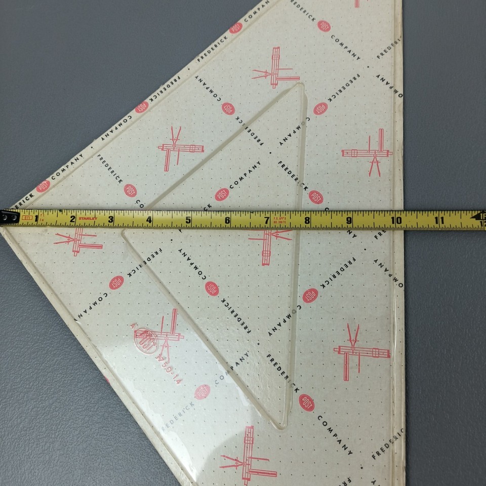 Vintage Plastic Drafting Triangle Clear Transparent Post 1750-14 Rare ...