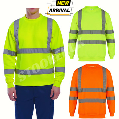 Hi Viz Vis Sweatshirt High Visibility Workwear Crew Neck Fleece Pull ...