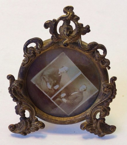 Antique Victorian Ornate Brass Miniature Easel Back Picture Frame 2 1/2 ...
