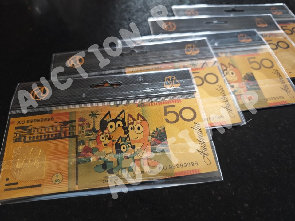 Bluey Collectable 50 Dollar Bucks Banknote 24k Gold Foil (Back in Stock ...