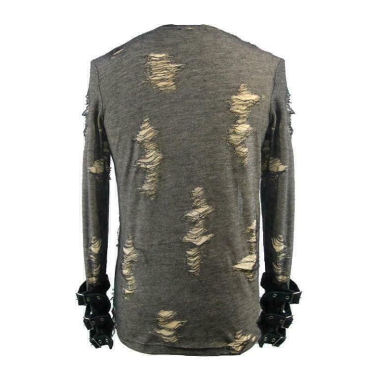 Devil Fashion Men Long sleeves Shirts hole Gothic Steampunk T-Shirt ...