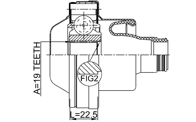 Propshaft Cv Joint 19X74 Fits Volvo 30783345, 31216176, 31256272 ...