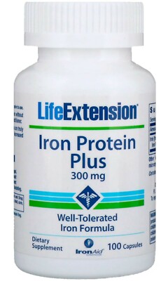 Life Extension - Iron Protein Plus, 300mg - 100 caps Free UK P&P | eBay UK