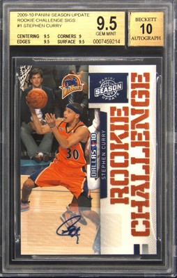 2009-10 PANINI SEASON UPDATE RC CHALLENGE SIGNATURES STEPHEN CURRY BGS ...
