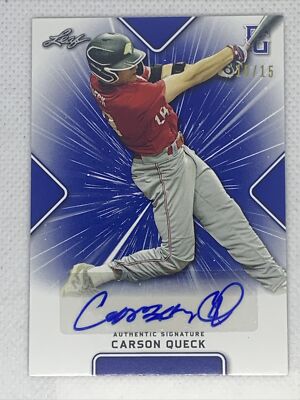 2021 LEAF PERFECT GAME BLUE CARSON QUECK PAPER RC AUTO # 10/15 | eBay